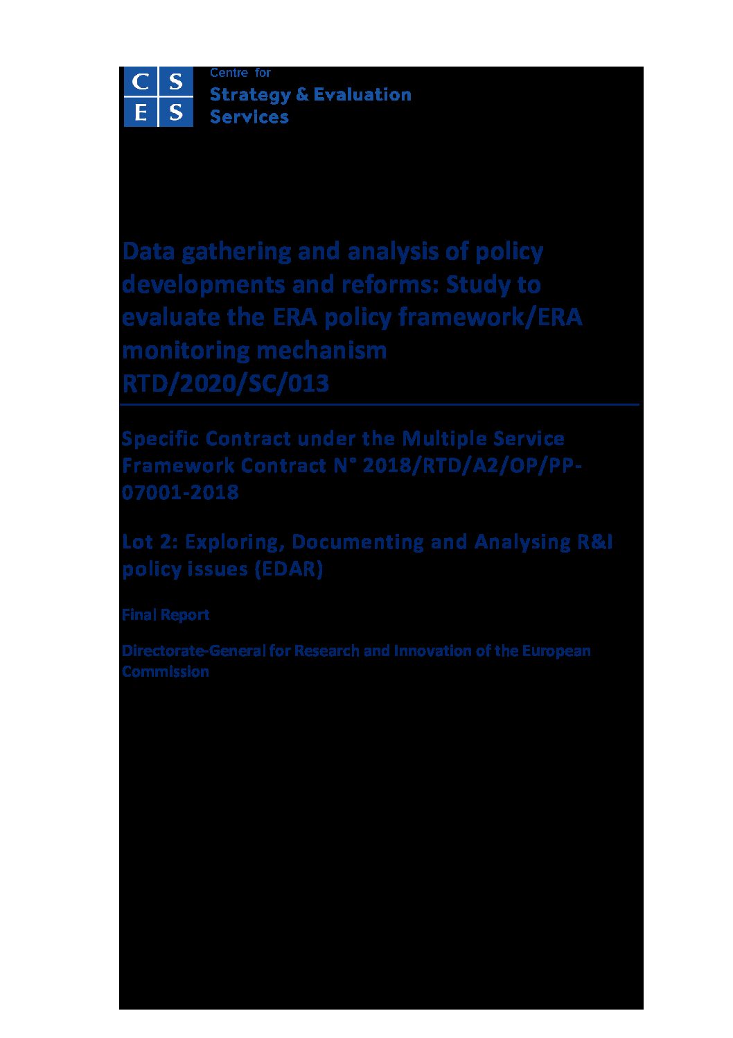 2- Study to evaluate the ERA policy framework_ERA monitoring mechanism | Coimbra