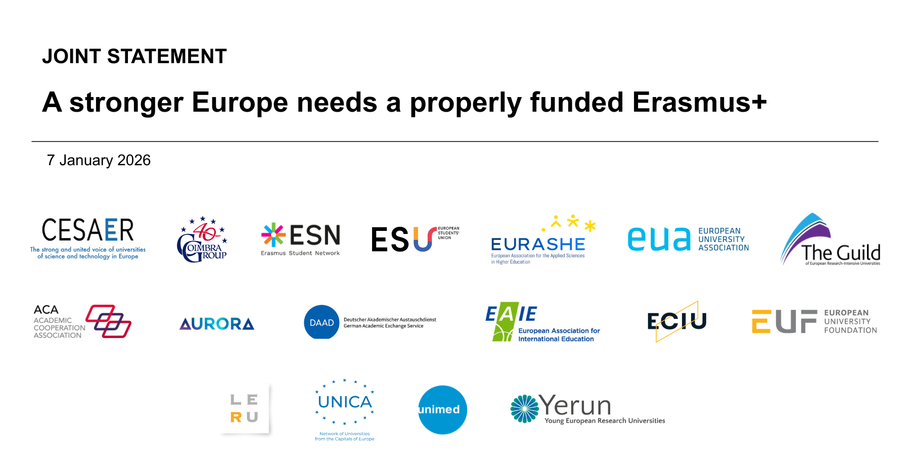 Coimbra Group calls for a €60 billion Erasmus+ budget for 2028-2034 | Coimbra